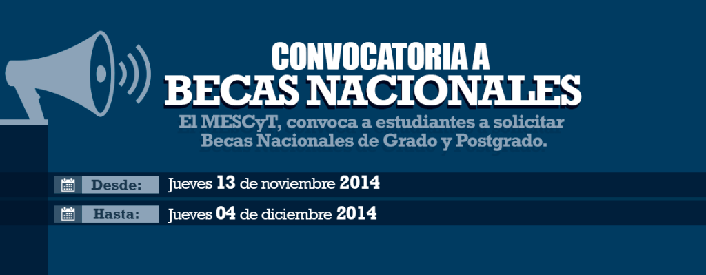 Mescyt - Convocatoria becas grado y postgrado